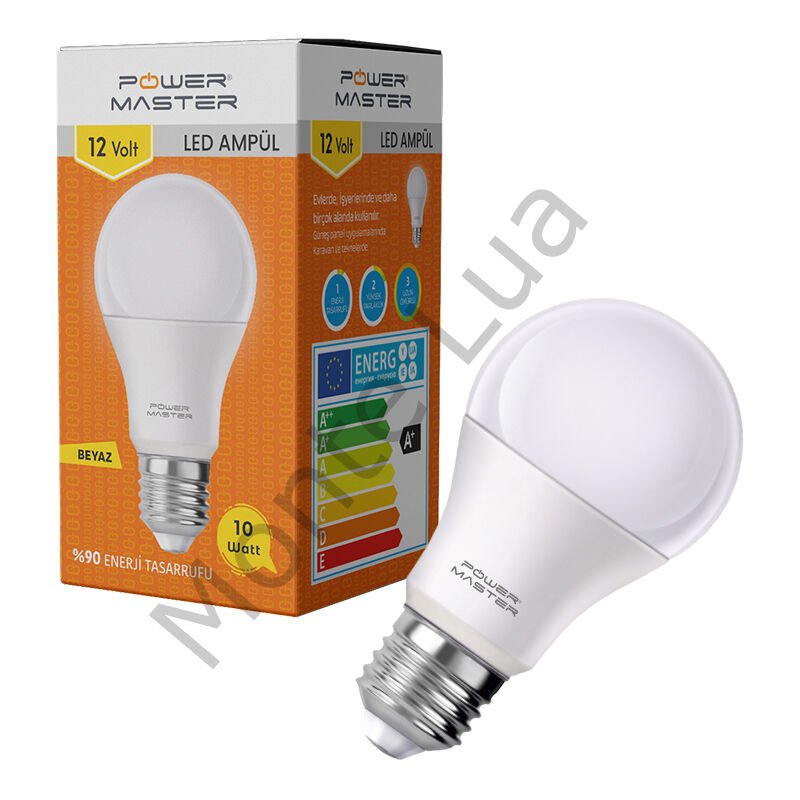2 Adet, E27, 12 Volt, 10 Watt, Beyaz 6500K, Led Ampul, (DC 12 Volt ...